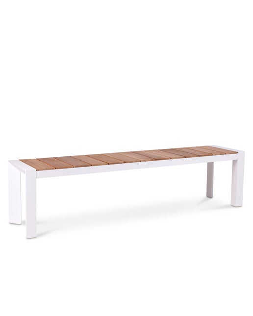 Karaka Outdoor Bench - 221x40cm, White | Cintesi