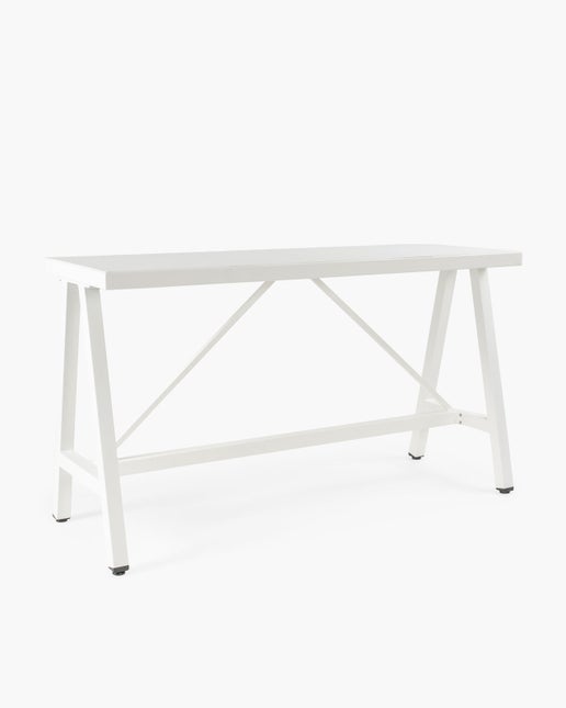 Kingston Outdoor Bar Leaner - 160x60cm 90 H, White | Cintesi