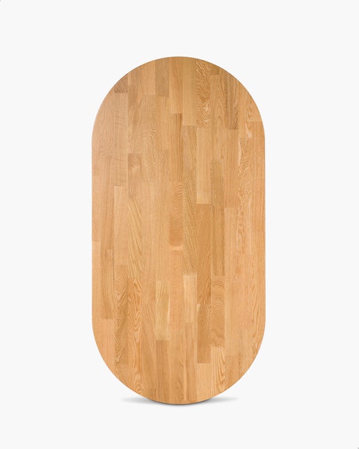 Solid Oak Table Top - Oval - 140x70cm, Natural | Cintesi